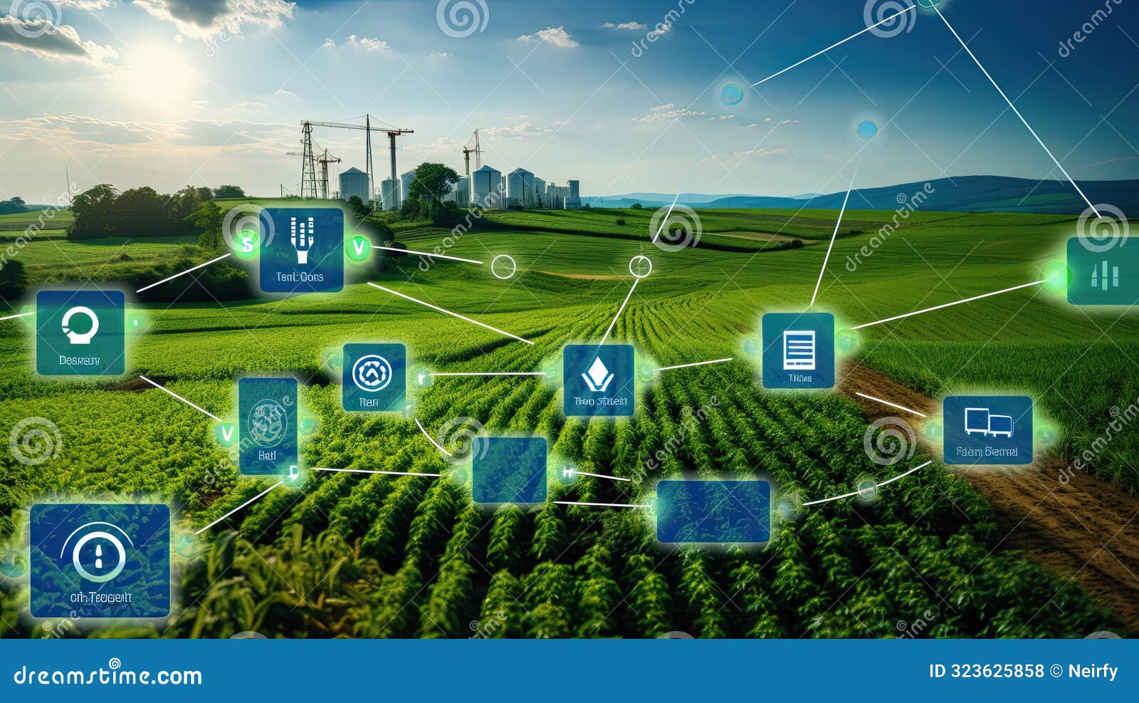 Modern Agricultural Technology Based on Smart Farming. Stock Photo ...