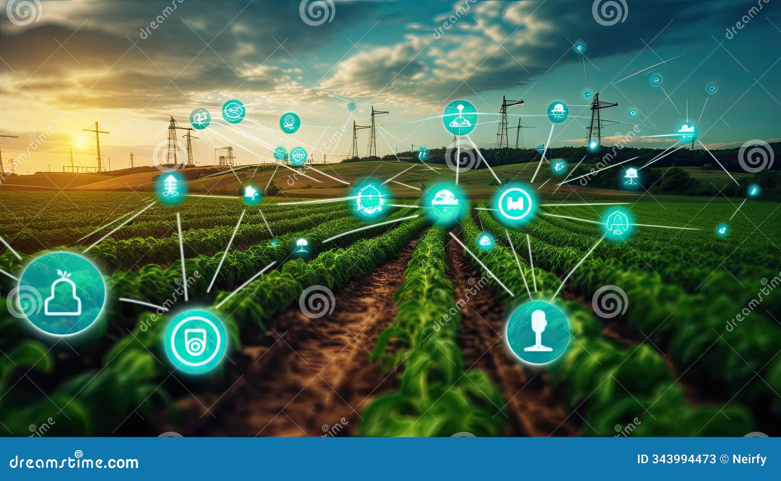 Modern Agricultural Technology Based on Smart Farming. Stock Image ...