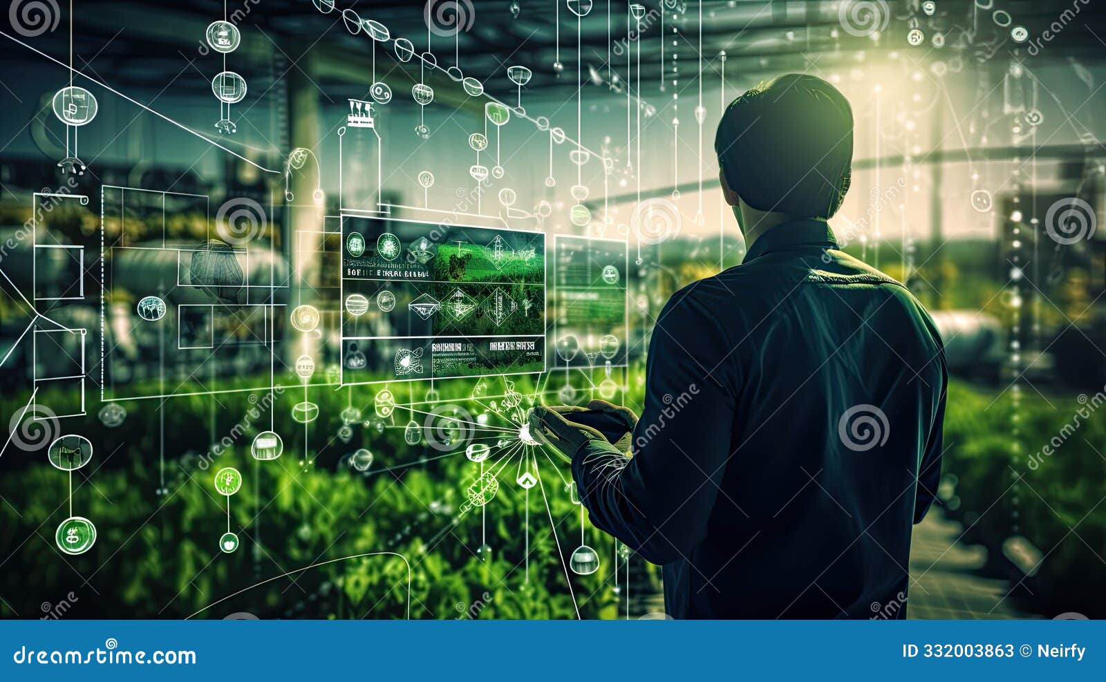 Modern Agricultural Technology Based on Smart Farming. Stock ...