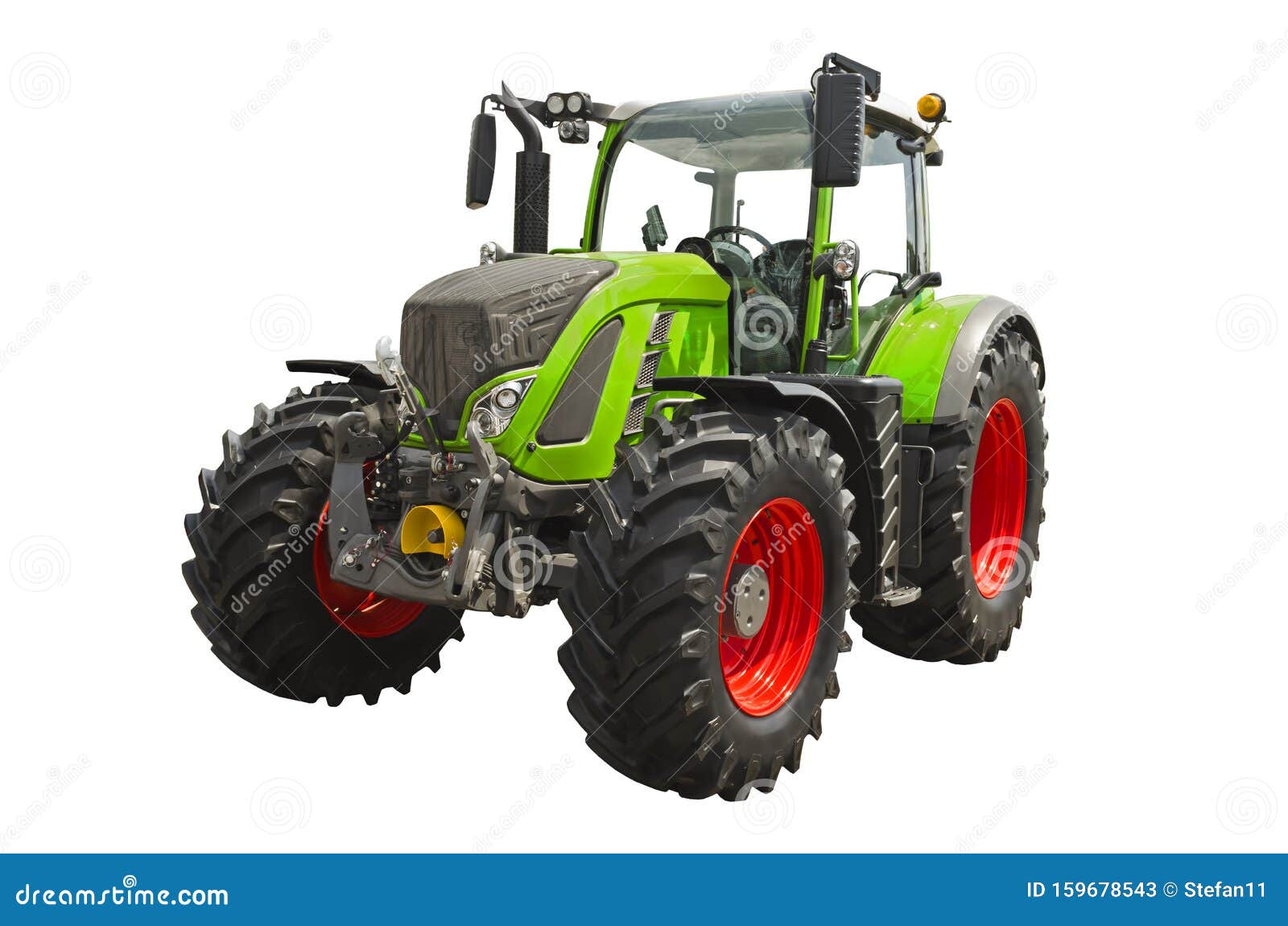 Modern Agricultural Tractor, Front View Stock Image - Image of ...