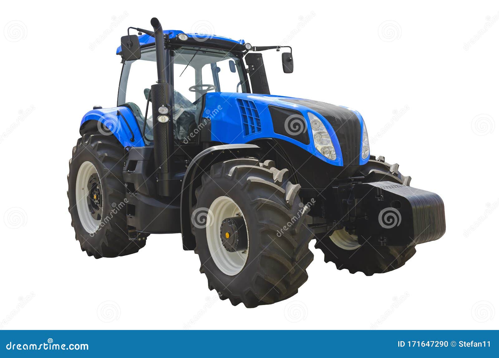 Modern Agricultural Tractor, Front View Stock Photo - Image of closeup ...