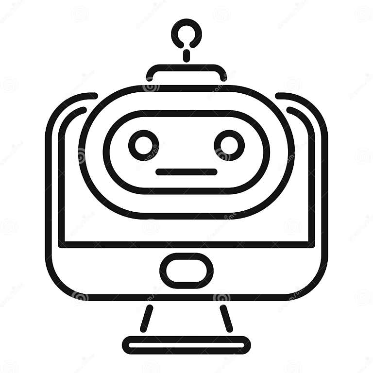 Modern Ai Bot Support Icon Outline Vector. Online Chat Stock Vector ...