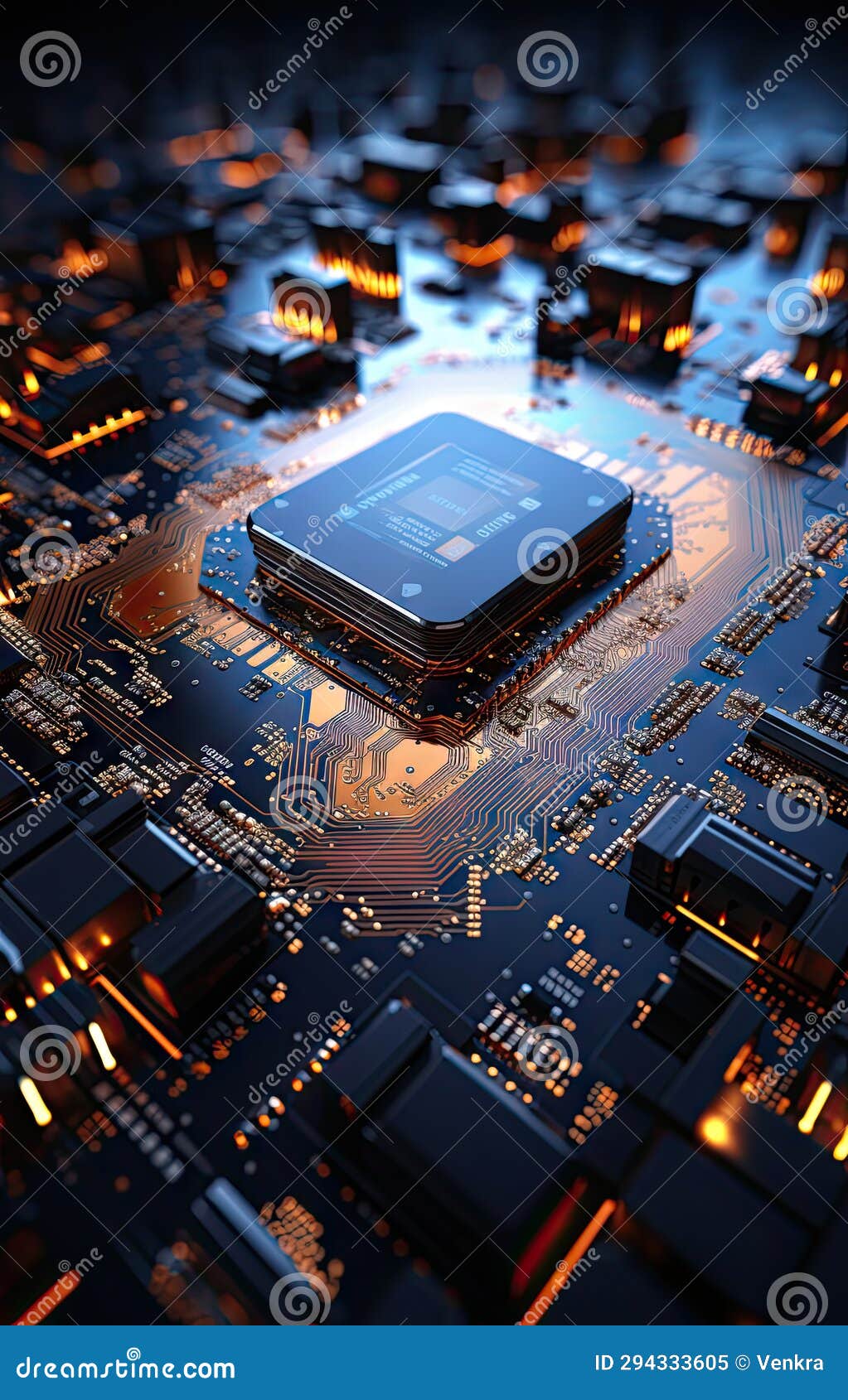 Modern AI Fastest Chipset Motherboard Technology Stock Image - Image of ...