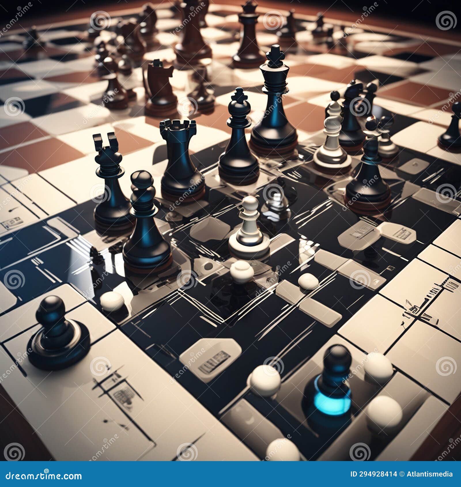 Modern AI Generated Chessboard Stock Illustration - Illustration of ...
