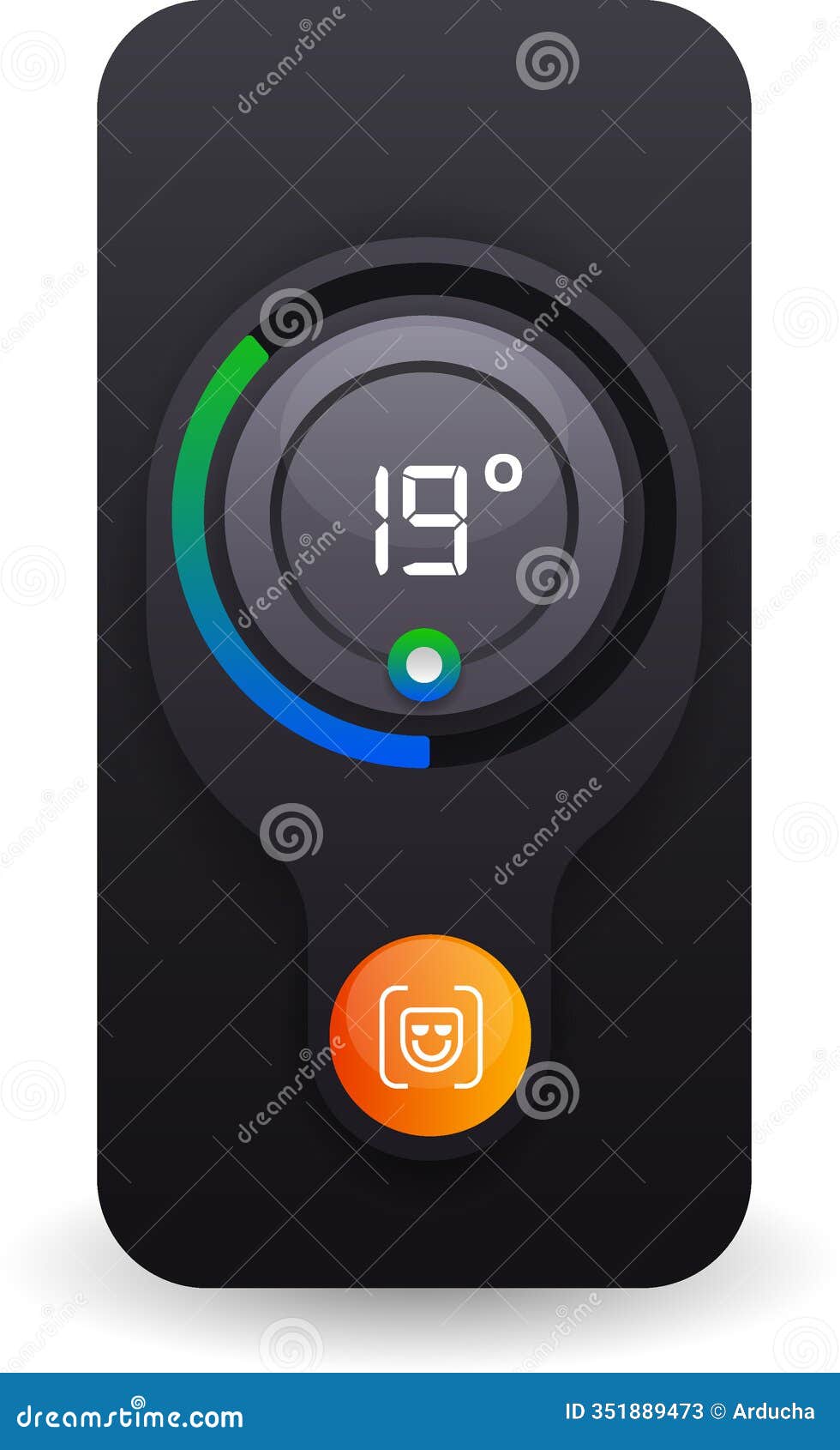 Modern Air Conditioner Temperature Control Interface with Digital ...