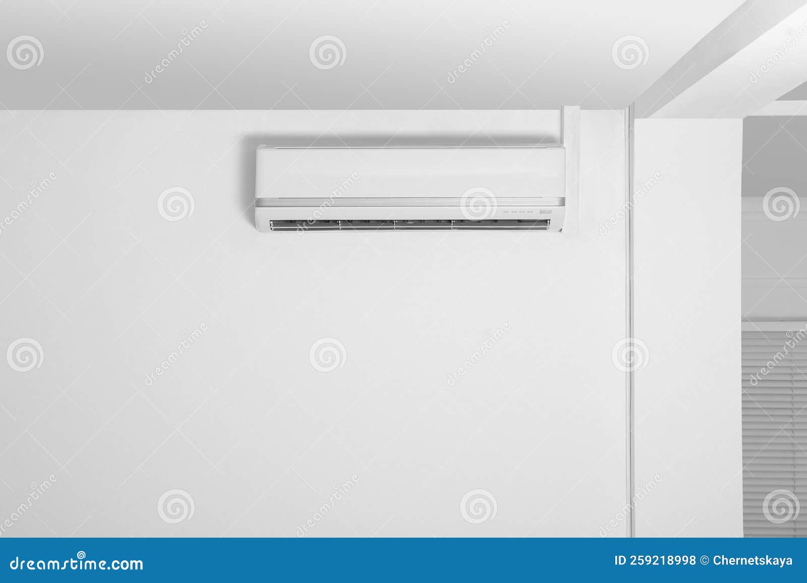 Modern Air Conditioner on White Wall Indoors Stock Photo - Image of ...