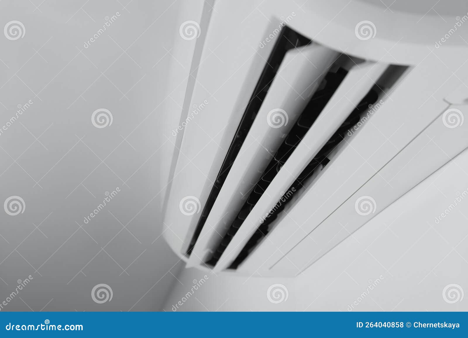 Modern Air Conditioner on White Wall Indoors, Closeup Stock Photo ...