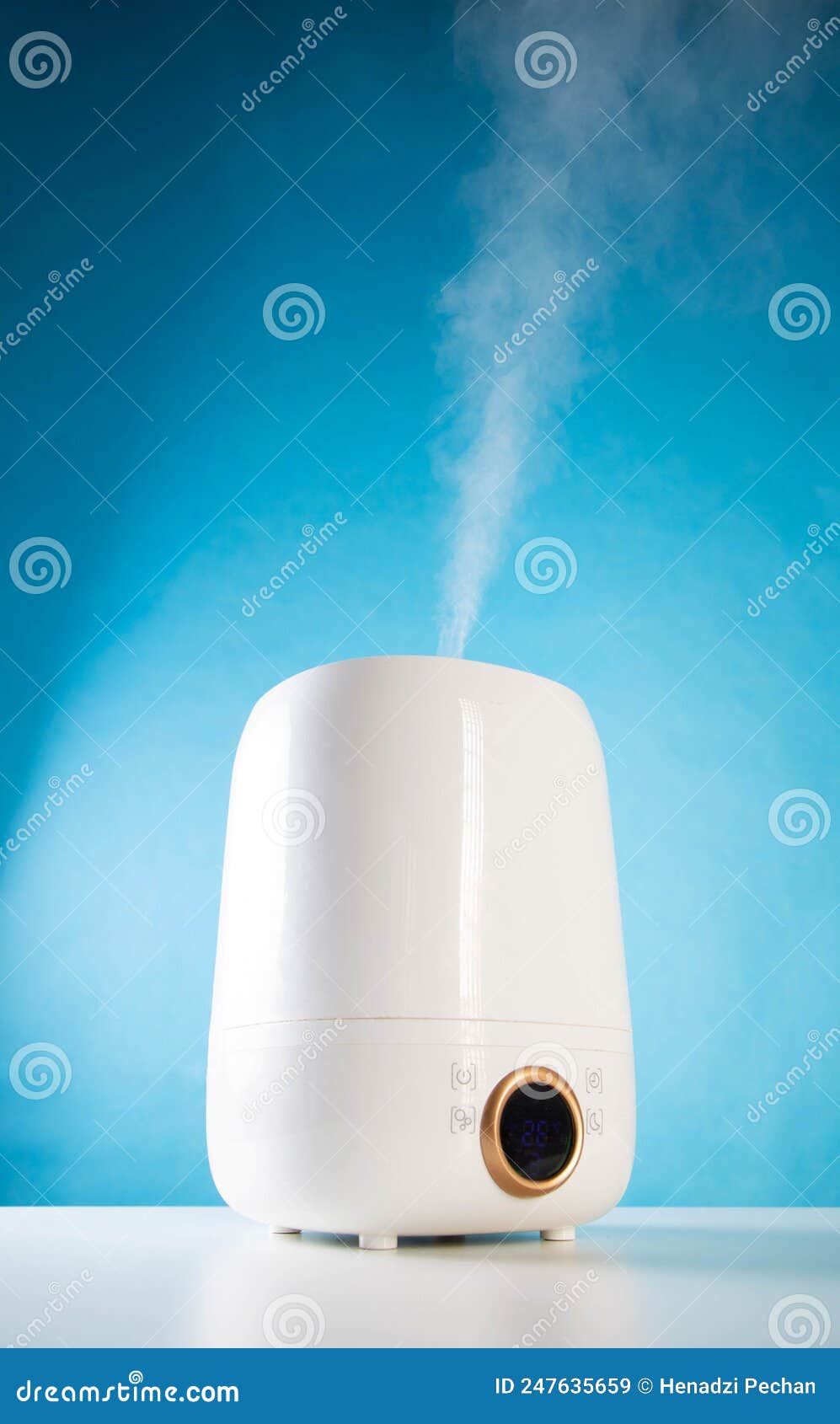 Modern Air Humidifier on a Blue Background. Humidification in the Room ...
