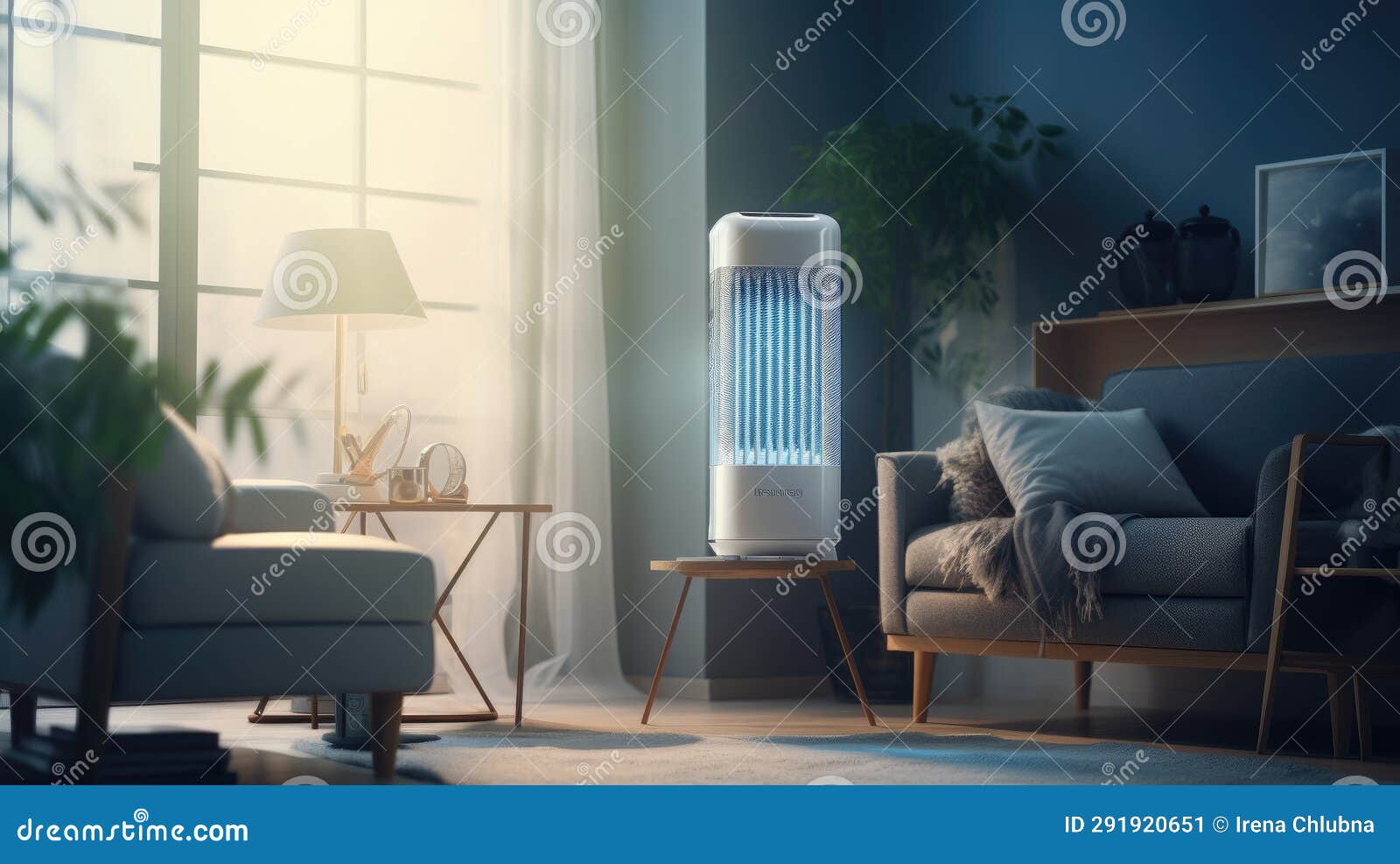 Modern Air Purifier in the Room. Fresh Air and Healthy Life Stock ...