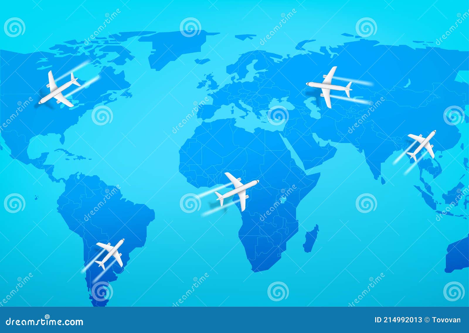 Modern Aircraft Flying Above the World Map Stock Vector - Illustration ...