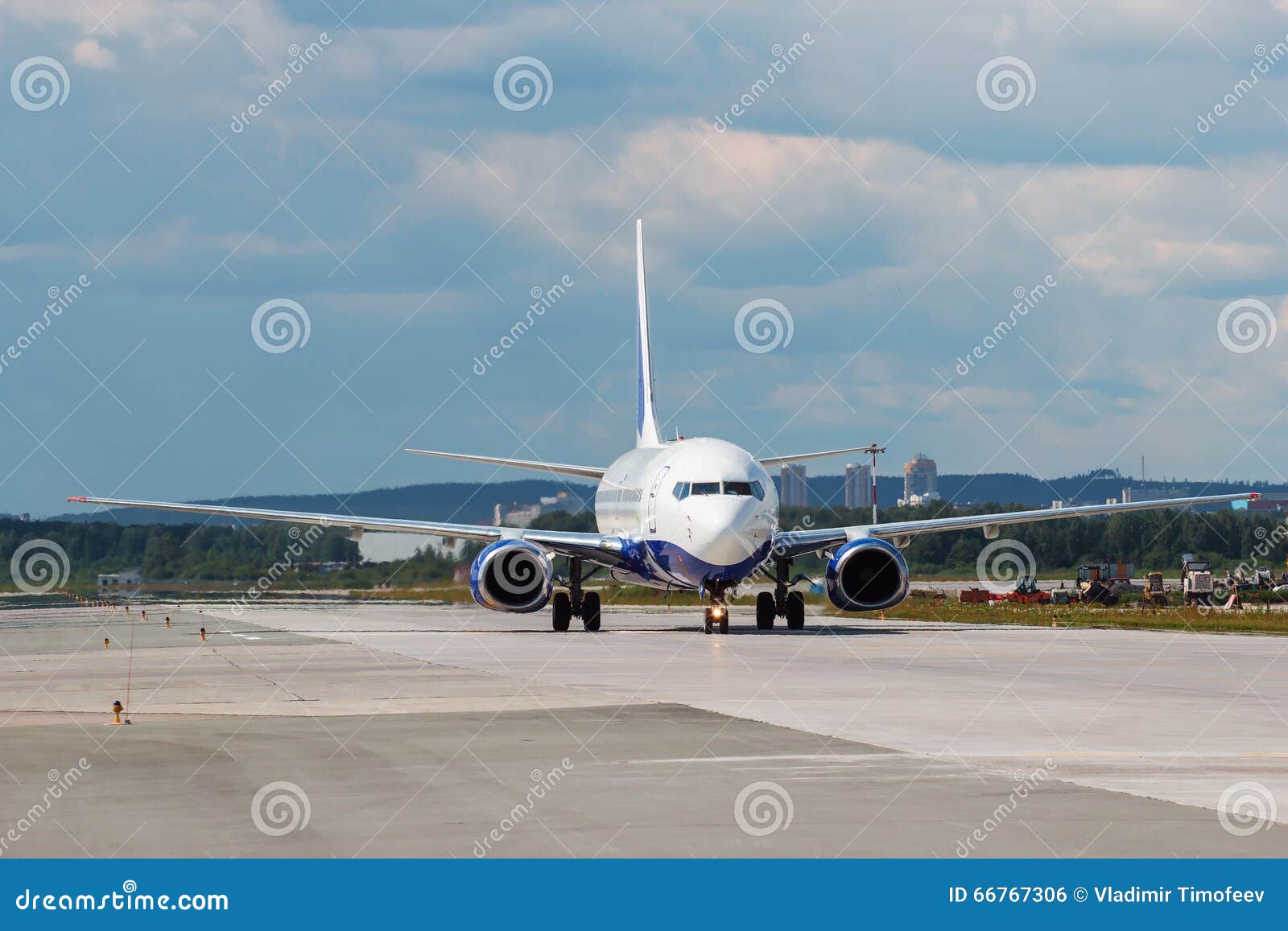 Modern Aircraft on the Runway Stock Photo - Image of fuselage, airport ...