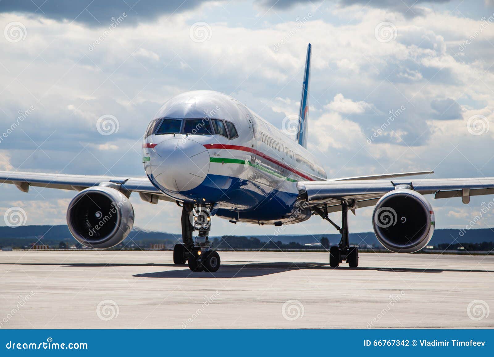 Modern Aircraft on the Runway Stock Photo - Image of airways, aircraft ...
