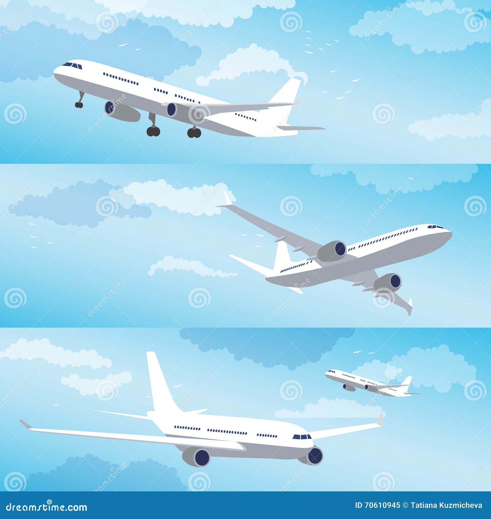 Modern Airplane, Passenger Plane, Airliner Or Jumbo Jet Taking Off Or ...