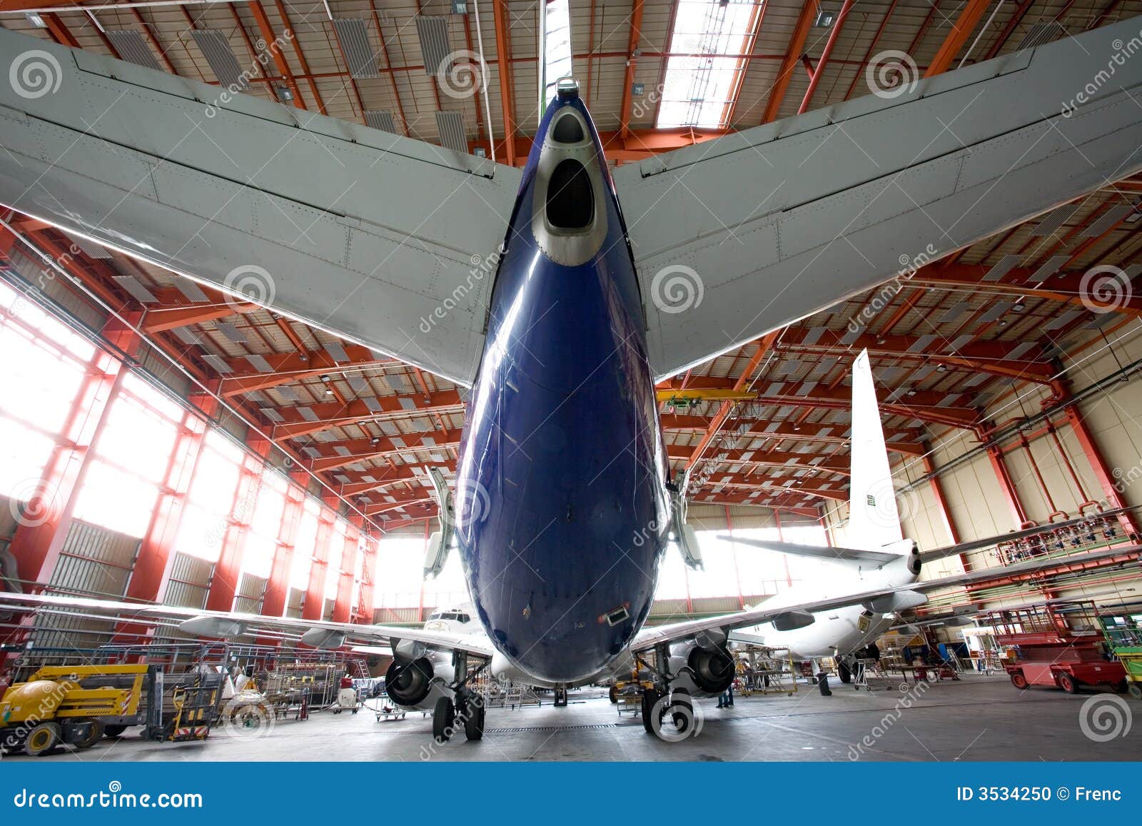 Modern Airplane in the Hangar Stock Photo - Image of gear, engine: 3534250