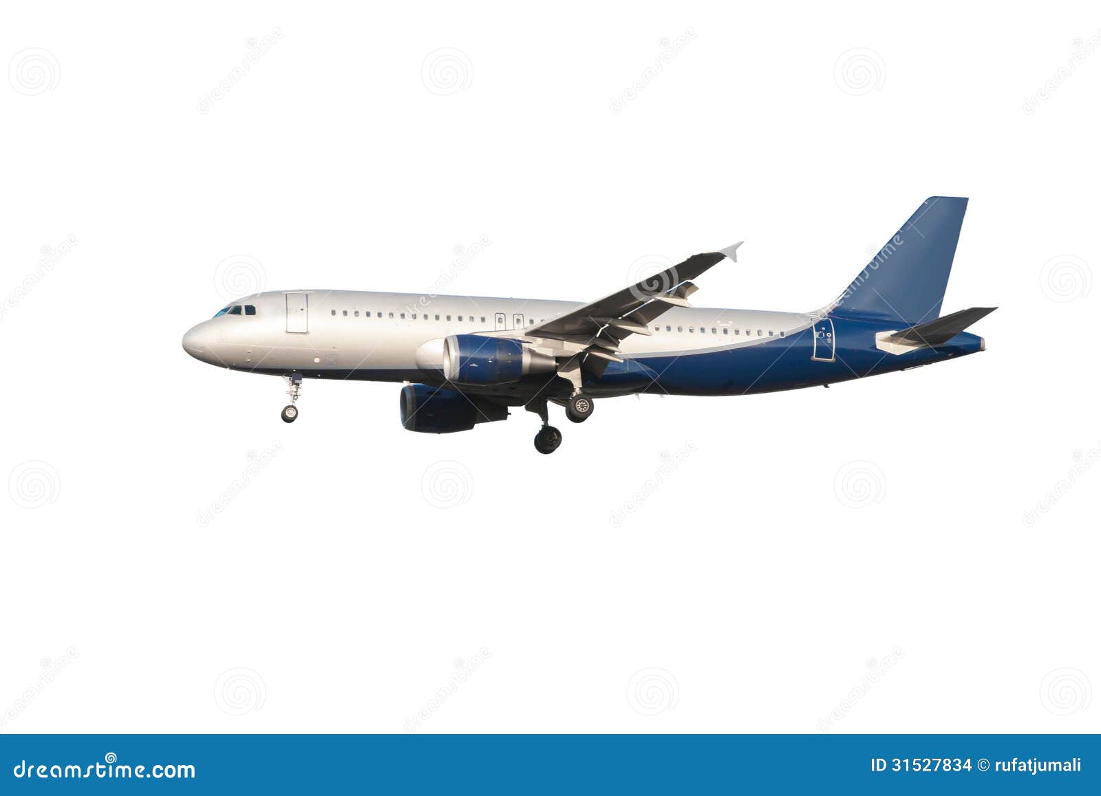 Modern Airplane on a White Background Stock Photo - Image of tourism ...