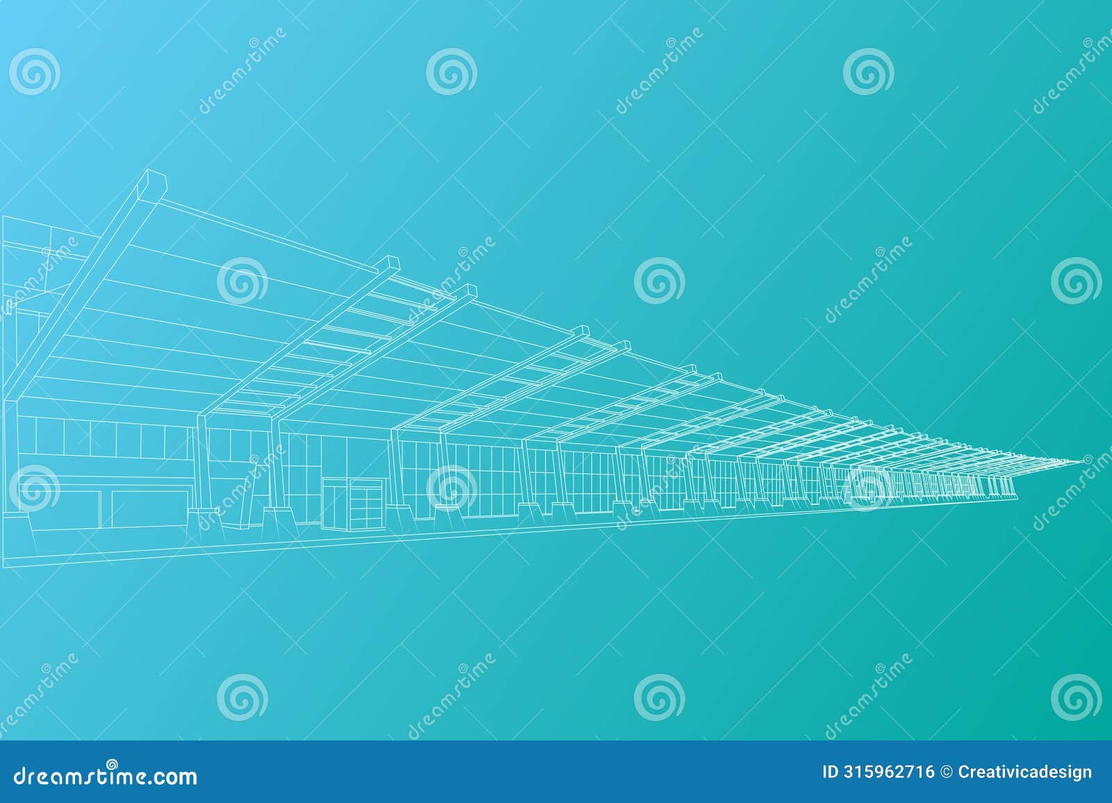Airport Building Outline Vector Illustration Stock Vector ...