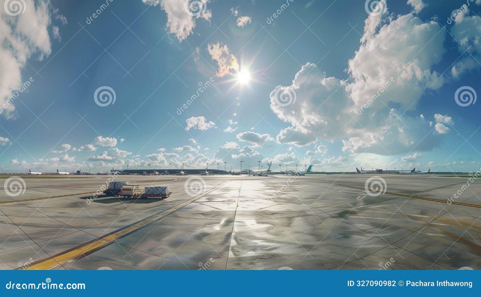 Modern Airport Cargo Terminal Stock Illustration - Illustration of ...