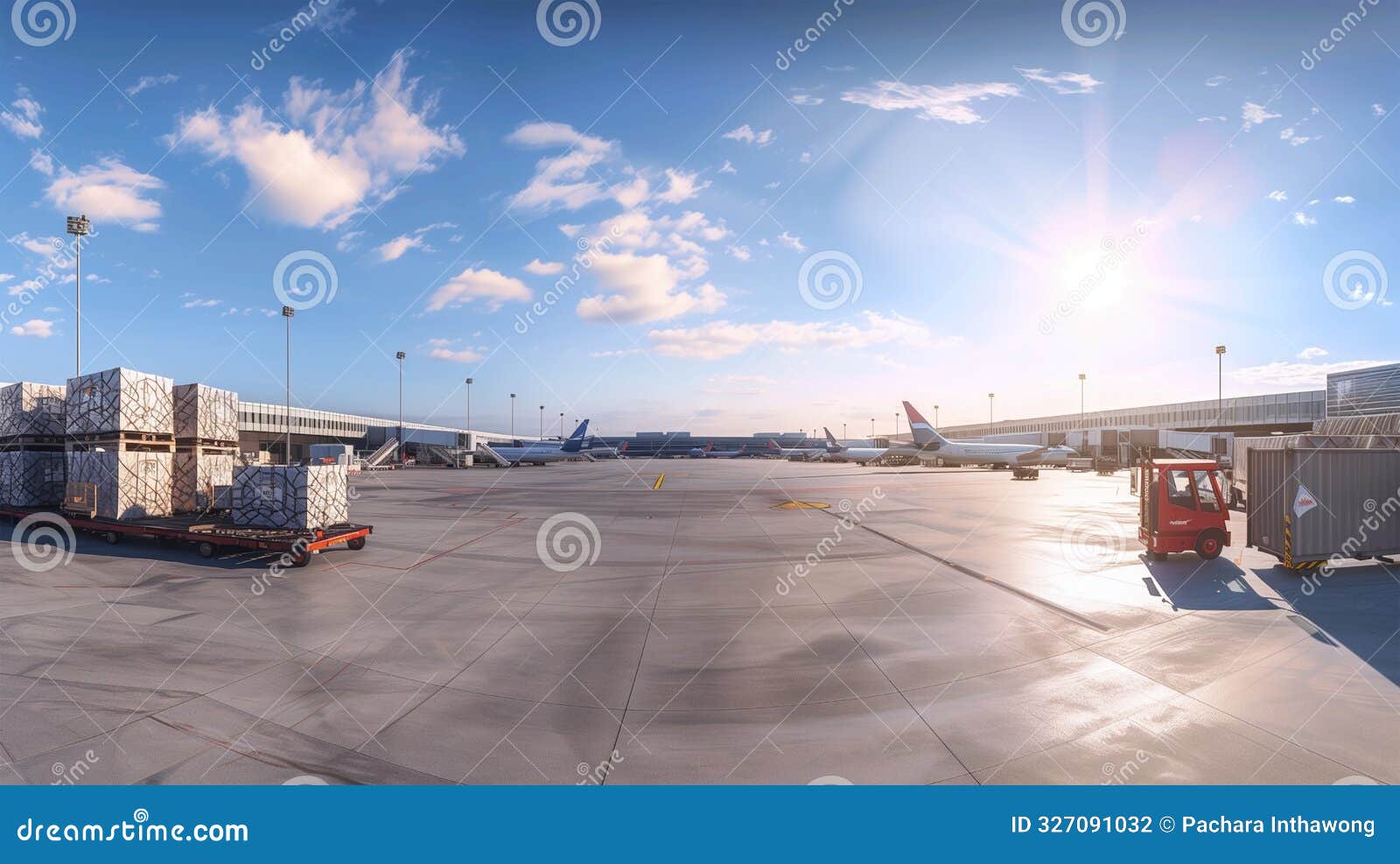 Modern Airport Cargo Terminal Stock Illustration - Illustration of ...