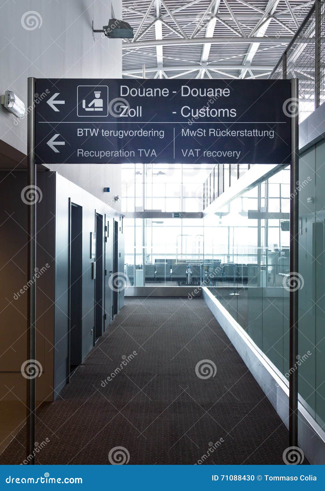 Modern airport customs stock photo. Image of interior - 71088430