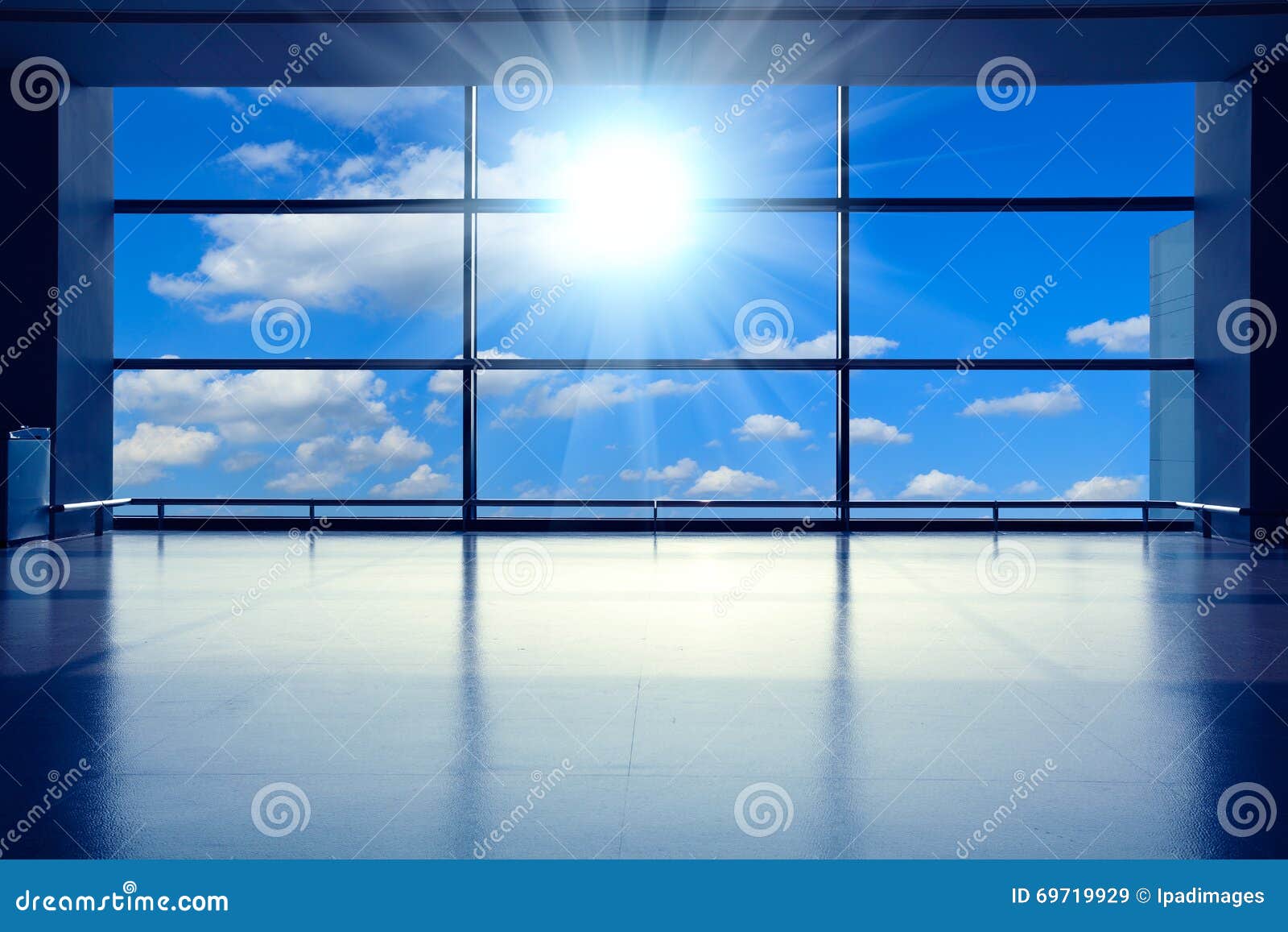 The Modern Airport Interior Glass Wall Aisle Window Stock Image - Image ...