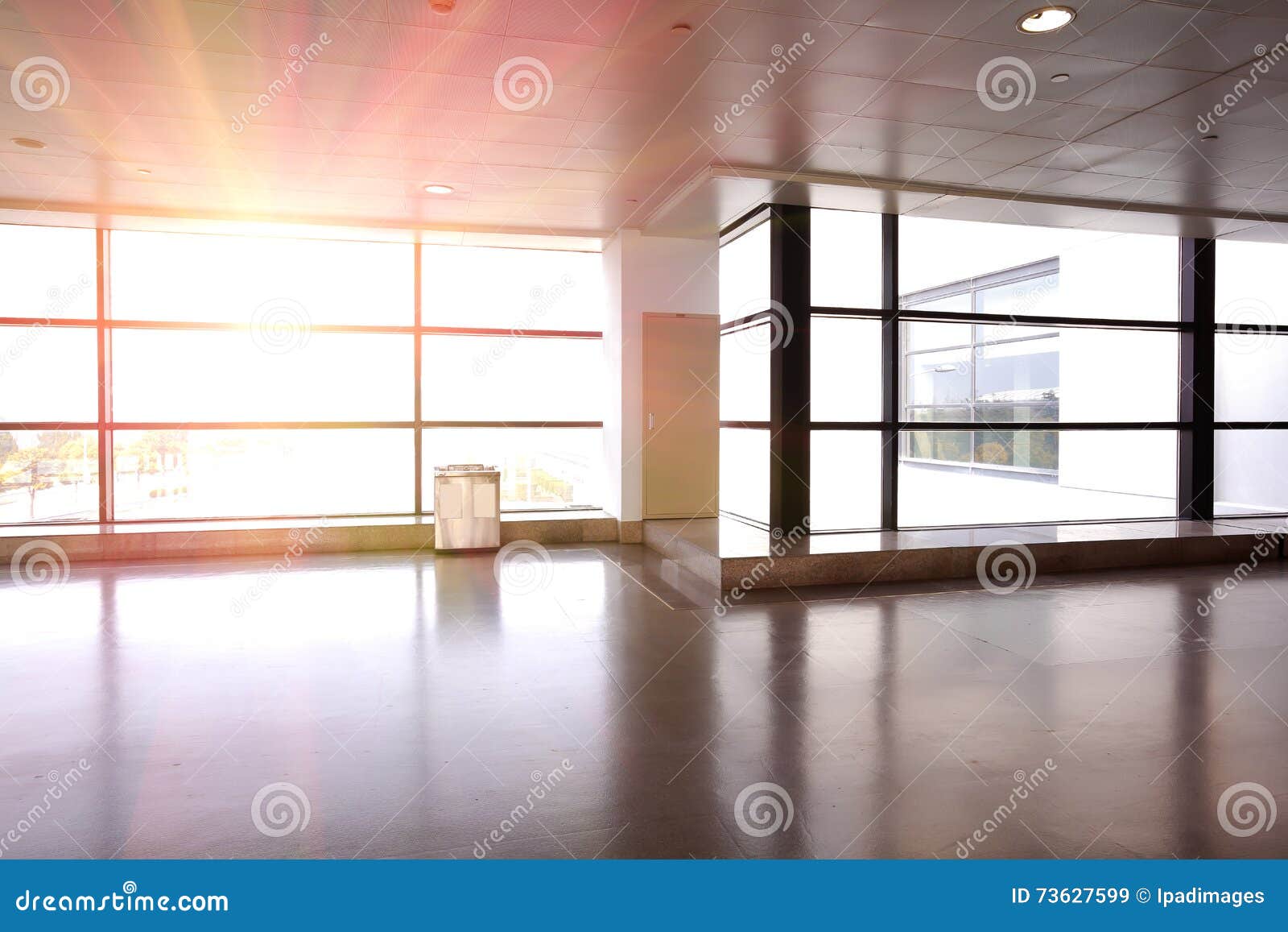 Modern Airport Interior Glass Wall Aisle Window Stock Image - Image of ...