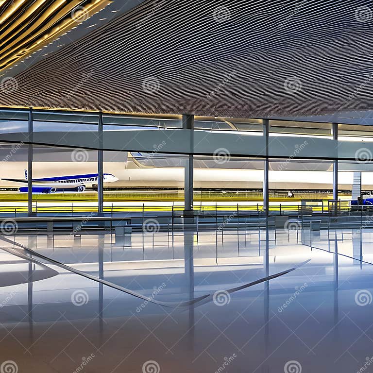 A Modern Airport Terminal with Streamlined Passenger Flows and ...