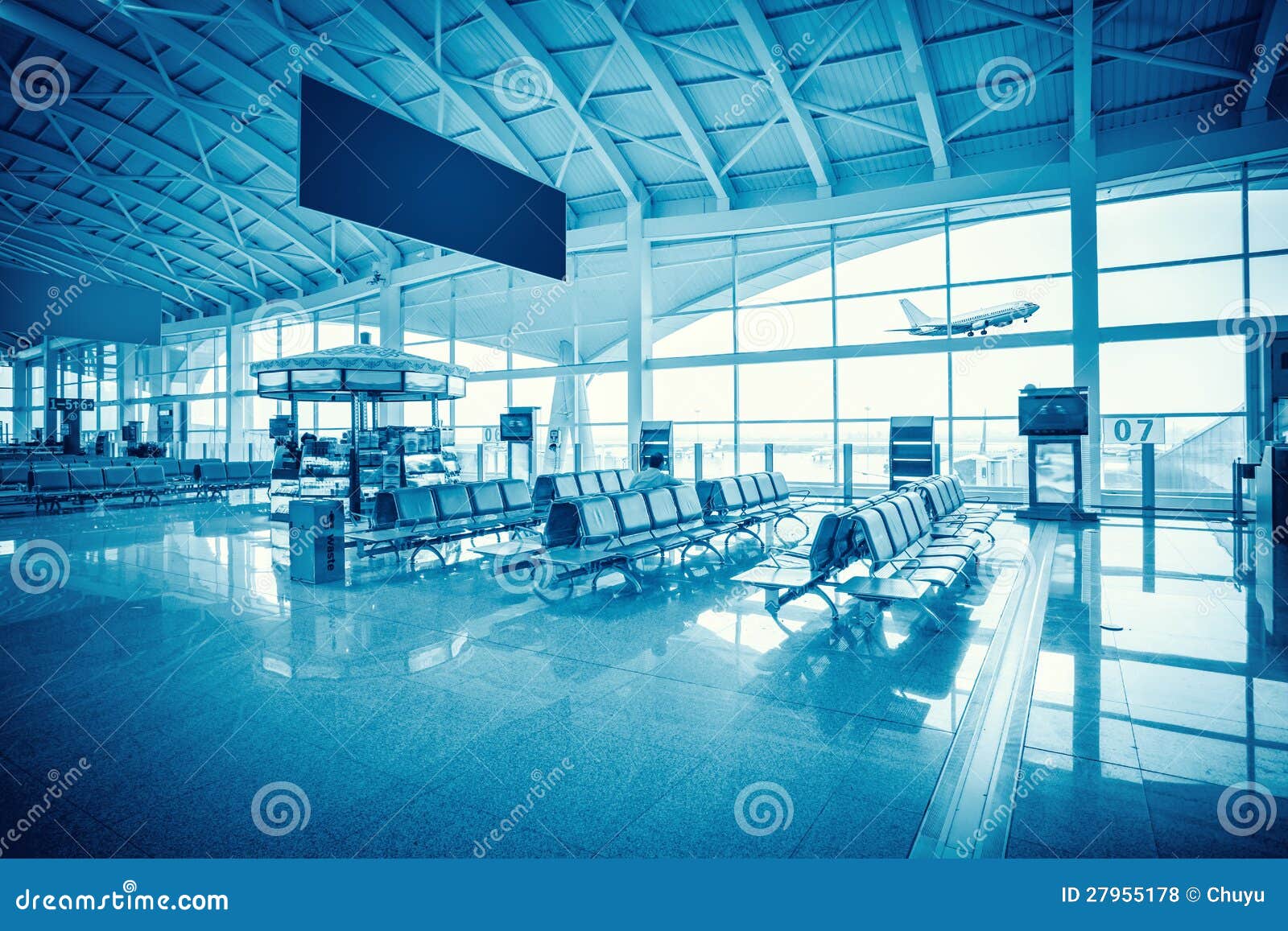 Modern Airport Terminal Waiting Room Stock Photo - Image of flight ...