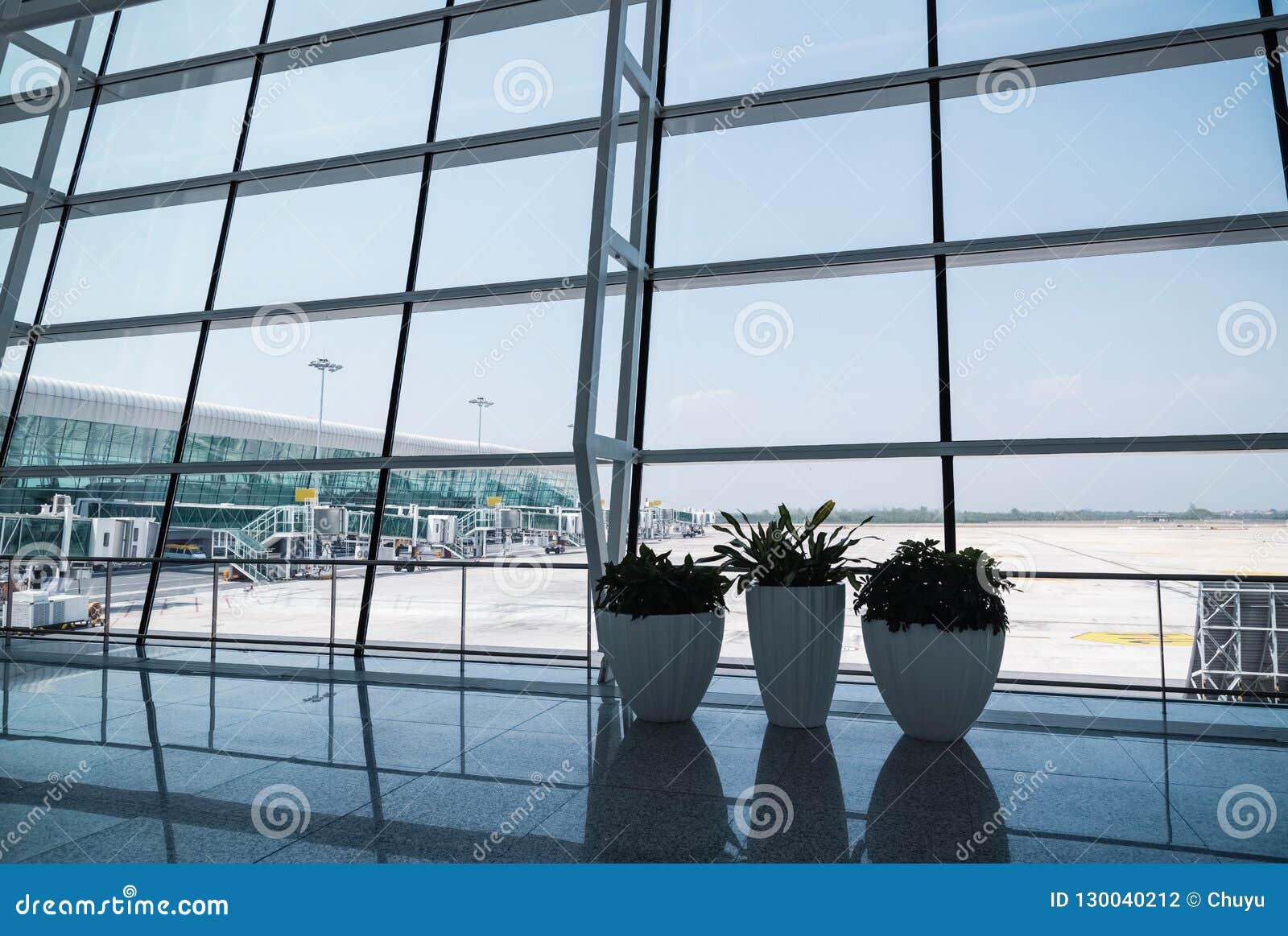 Modern Airport Window Scene Stock Photo - Image of transport, scene ...
