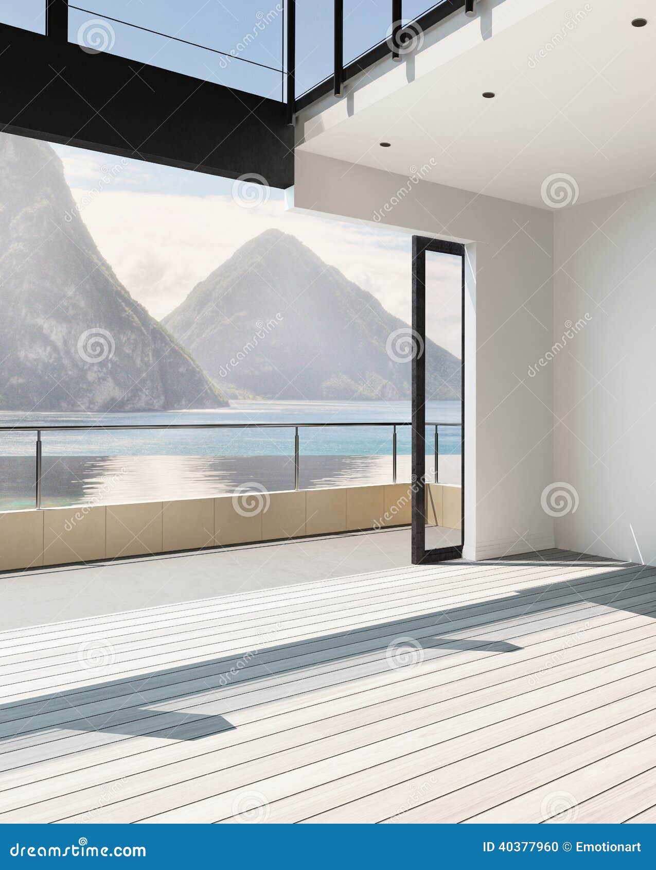 Modern Airy Apartment Interior / Atrium Stock Photo - Image of atrium ...