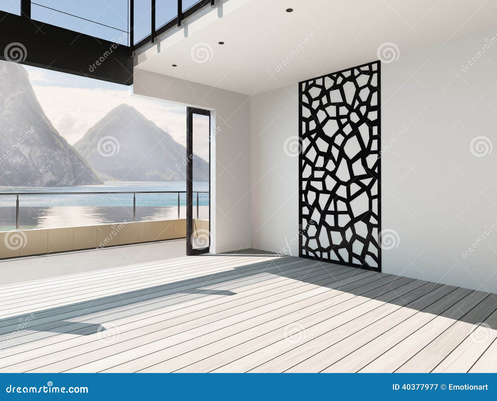 Modern Airy Apartment Interior / Atrium Stock Image - Image of open ...