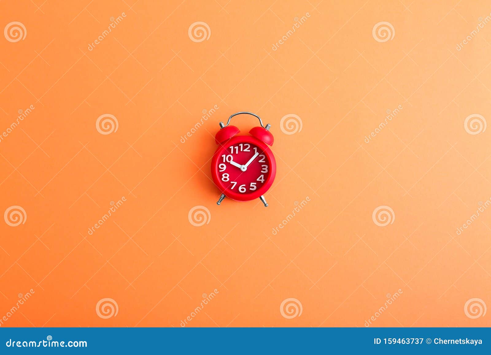 Modern Alarm Clock on Orange Background Stock Image - Image of orange ...