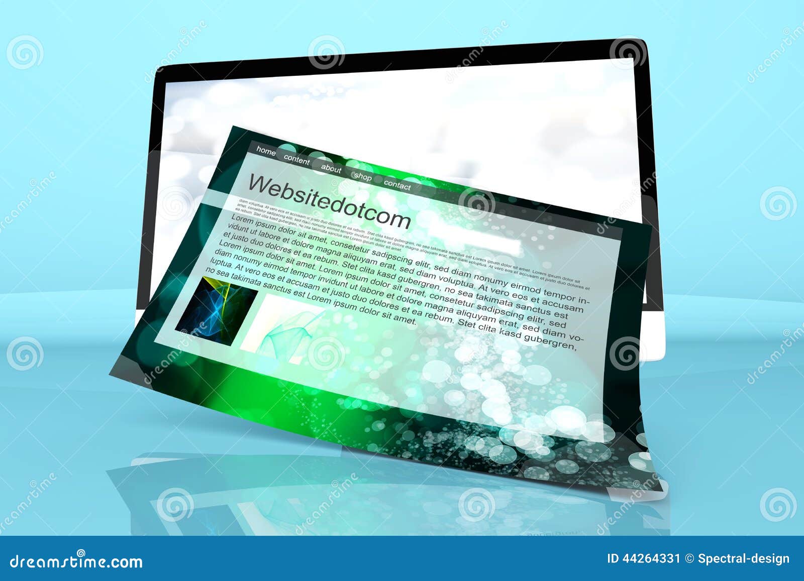 A Modern All in One Computer with a Generic Website Stock Illustration ...