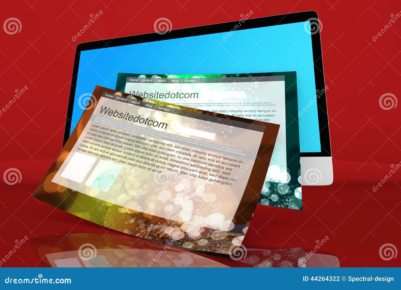 A Modern All in One Computer with Generic Websites Stock Illustration ...