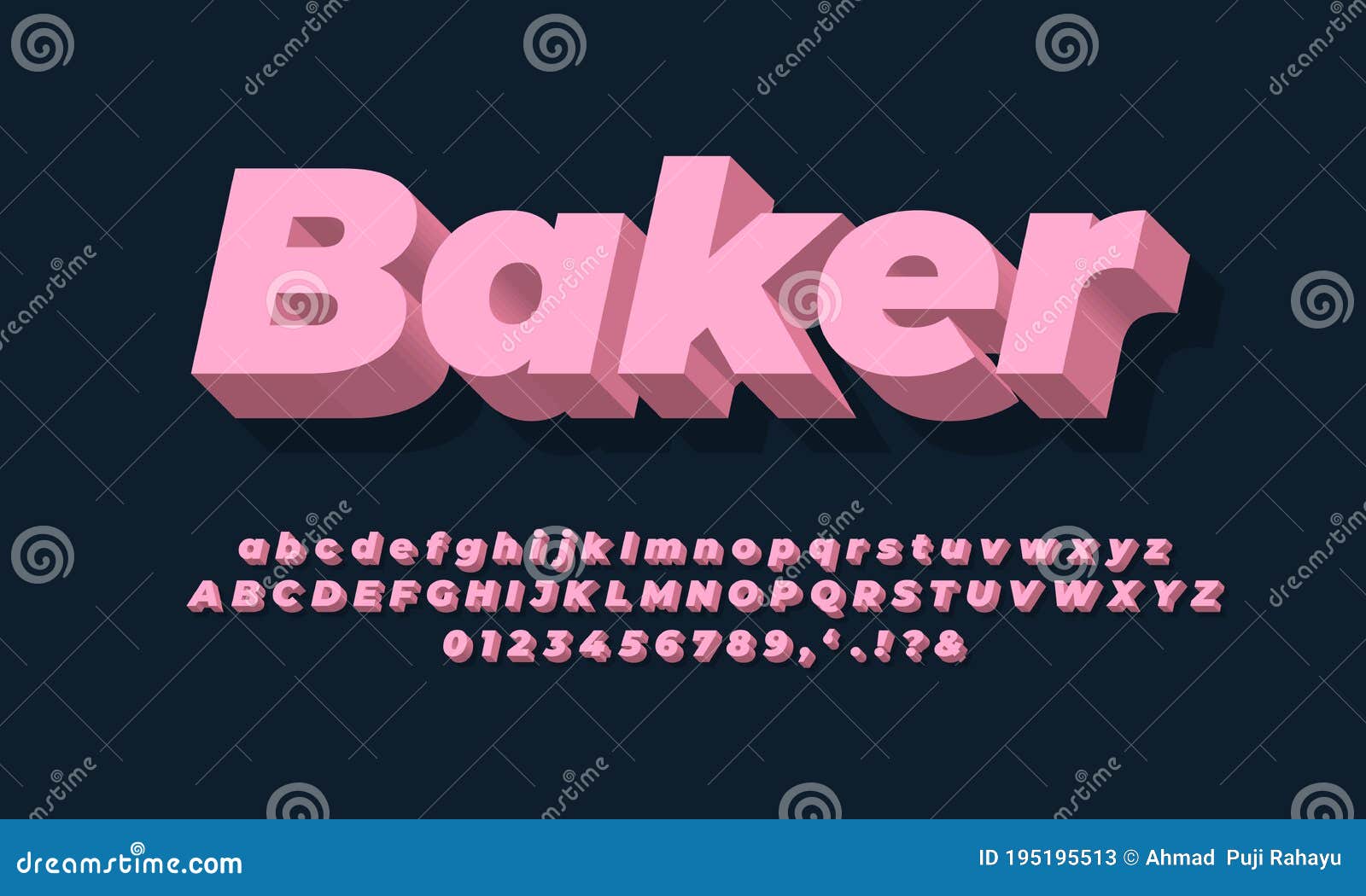 Modern Alphabet 3d Soft Pink Bold Text Effect or Font Effect Design ...
