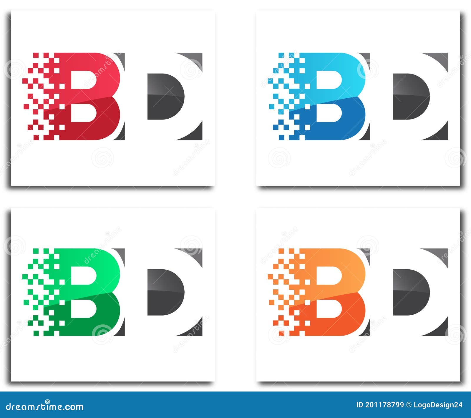 BD Creative Logo Design Concept Stock Vector - Illustration of black ...