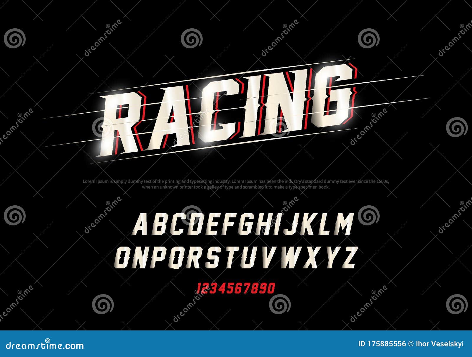 Modern Alphabet and Number Fonts. Racing Typography Font Stock Vector ... Modern Alphabet and Number Fonts. Racing Typography Font Stock Vector ...