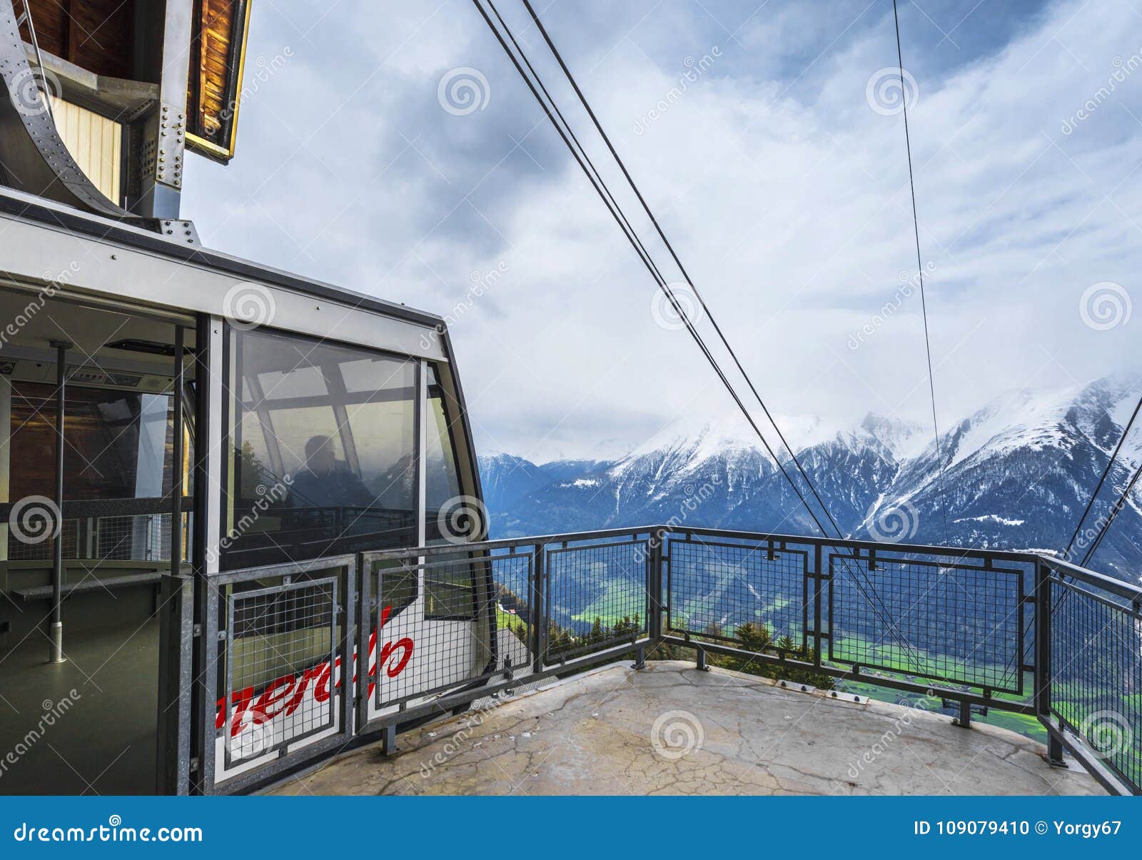 Modern alpine funicular editorial image. Image of modern - 109079410