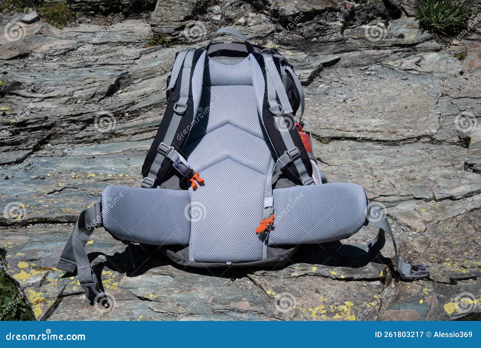 Modern Alpine Trekking Backpack Stock Image - Image of monviso, high ...