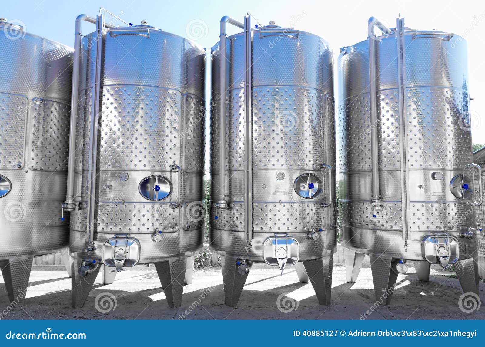 Modern aluminum barrels stock image. Image of harvest - 40885127