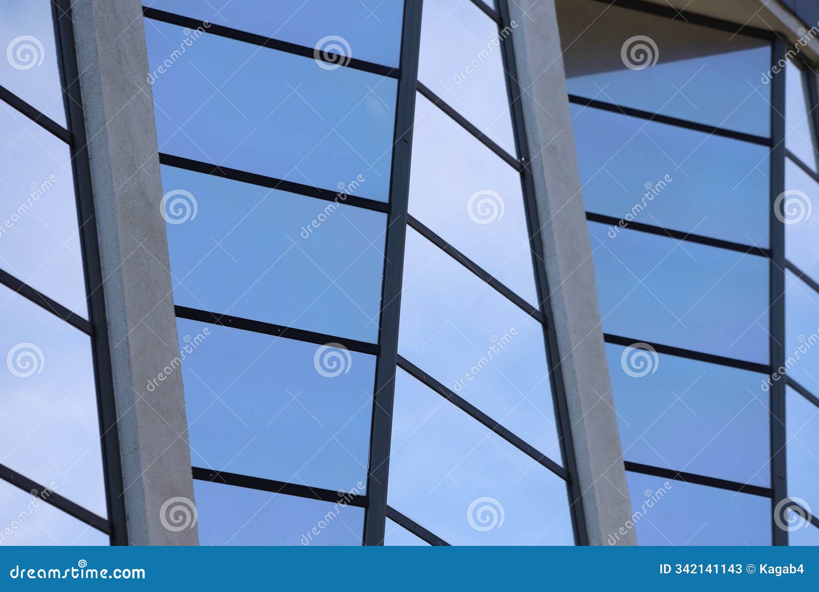 Modern Aluminum Cladding Facade with Windows. Stock Image - Image of ...