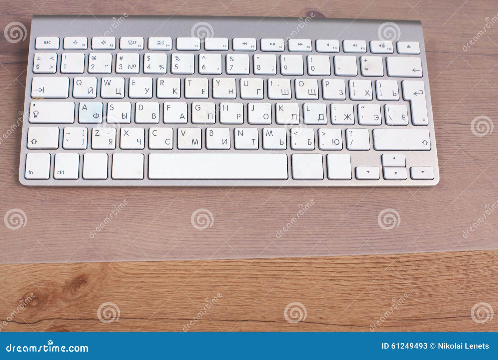 Modern Aluminum Computer Keyboard on the Table Stock Image - Image of ...