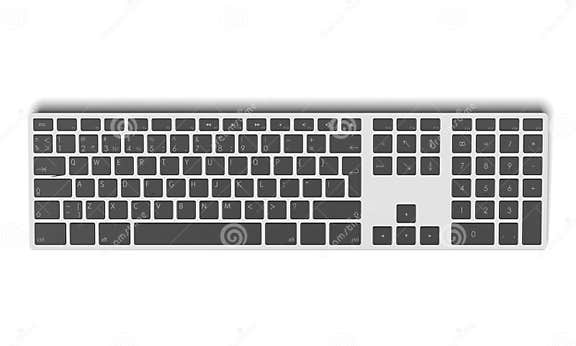 Modern Aluminum Computer Keyboard Top View Stock Illustration ...