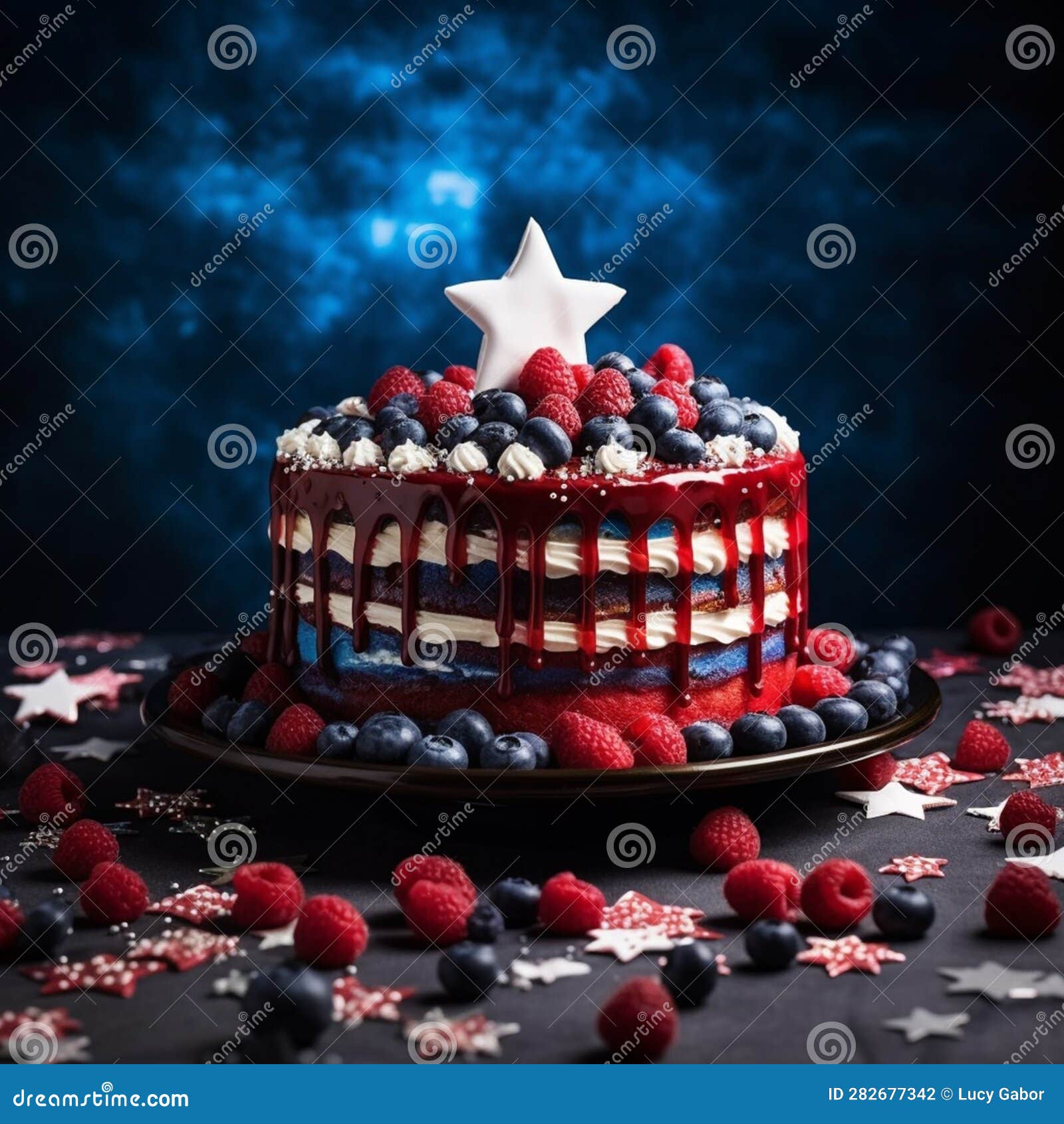 A Modern Cake for American Independence Day Stock Illustration ...