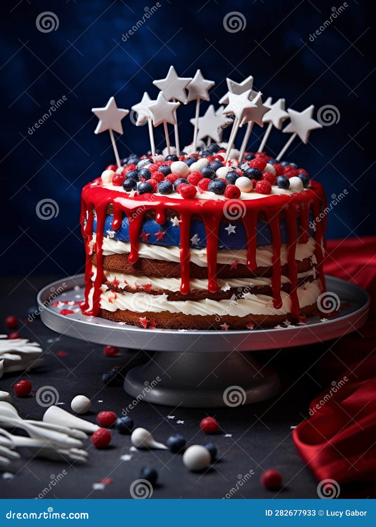 A Modern Cake for American Independence Day Stock Illustration ...