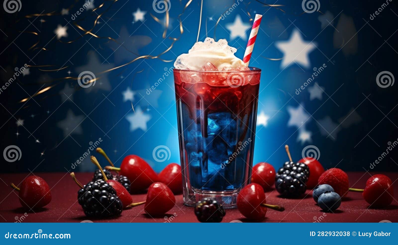 A Modern American Shake with Whipped Cream for American Independence ...