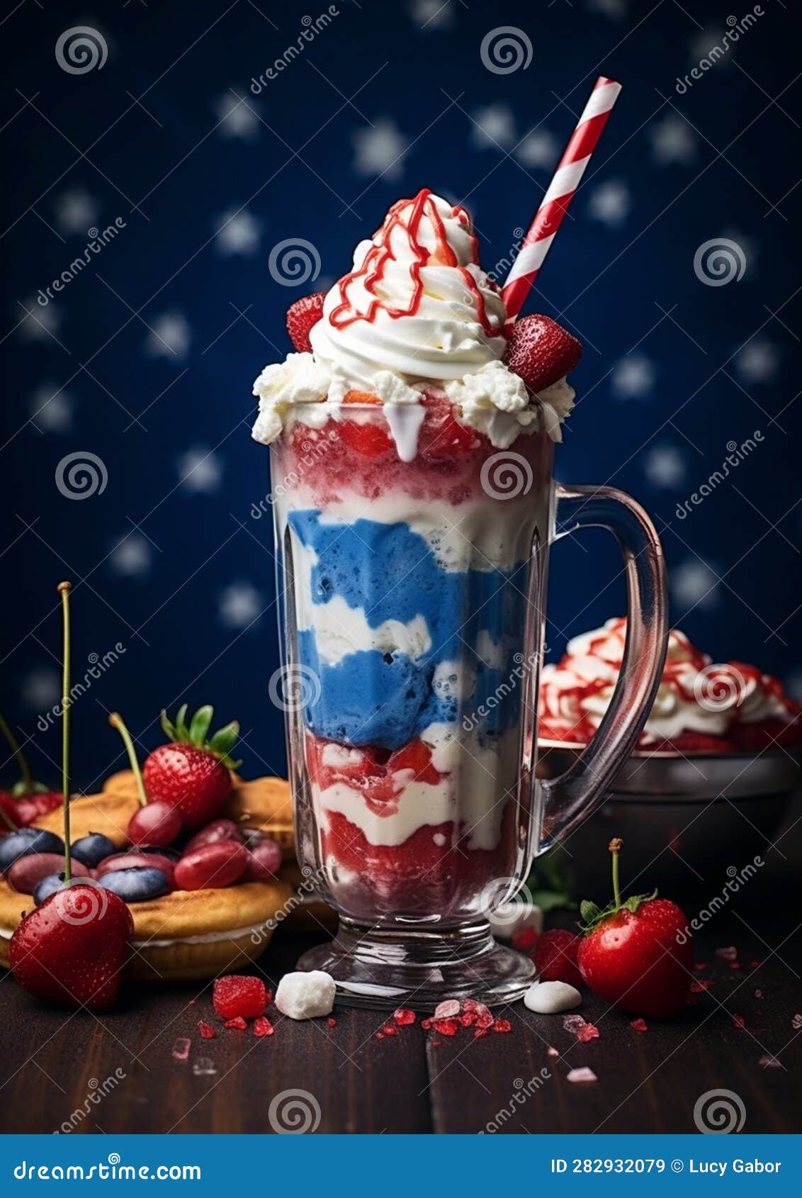 A Modern American Shake with Whipped Cream for American Independence ...