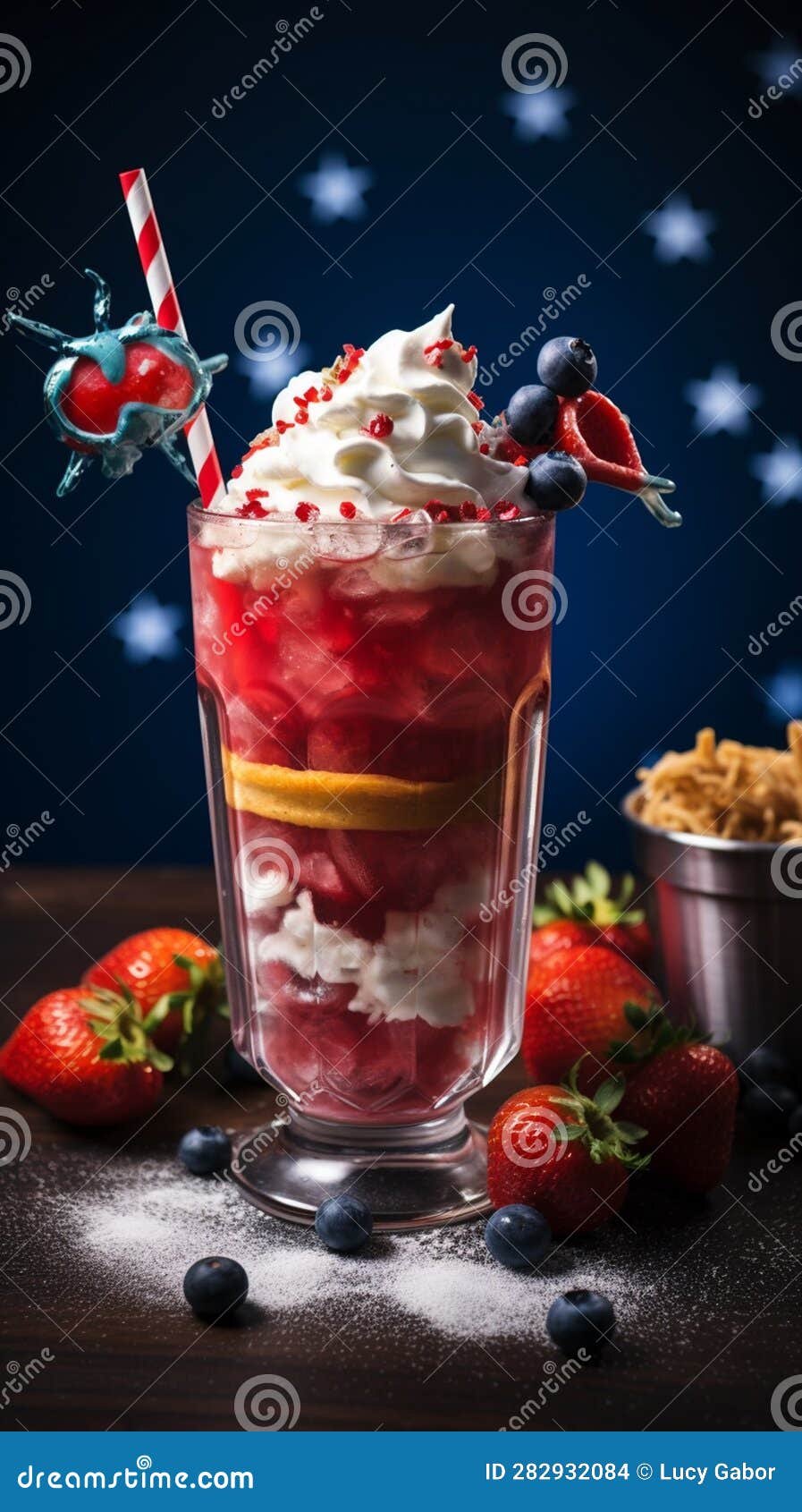 A Modern American Shake with Whipped Cream for American Independence ...