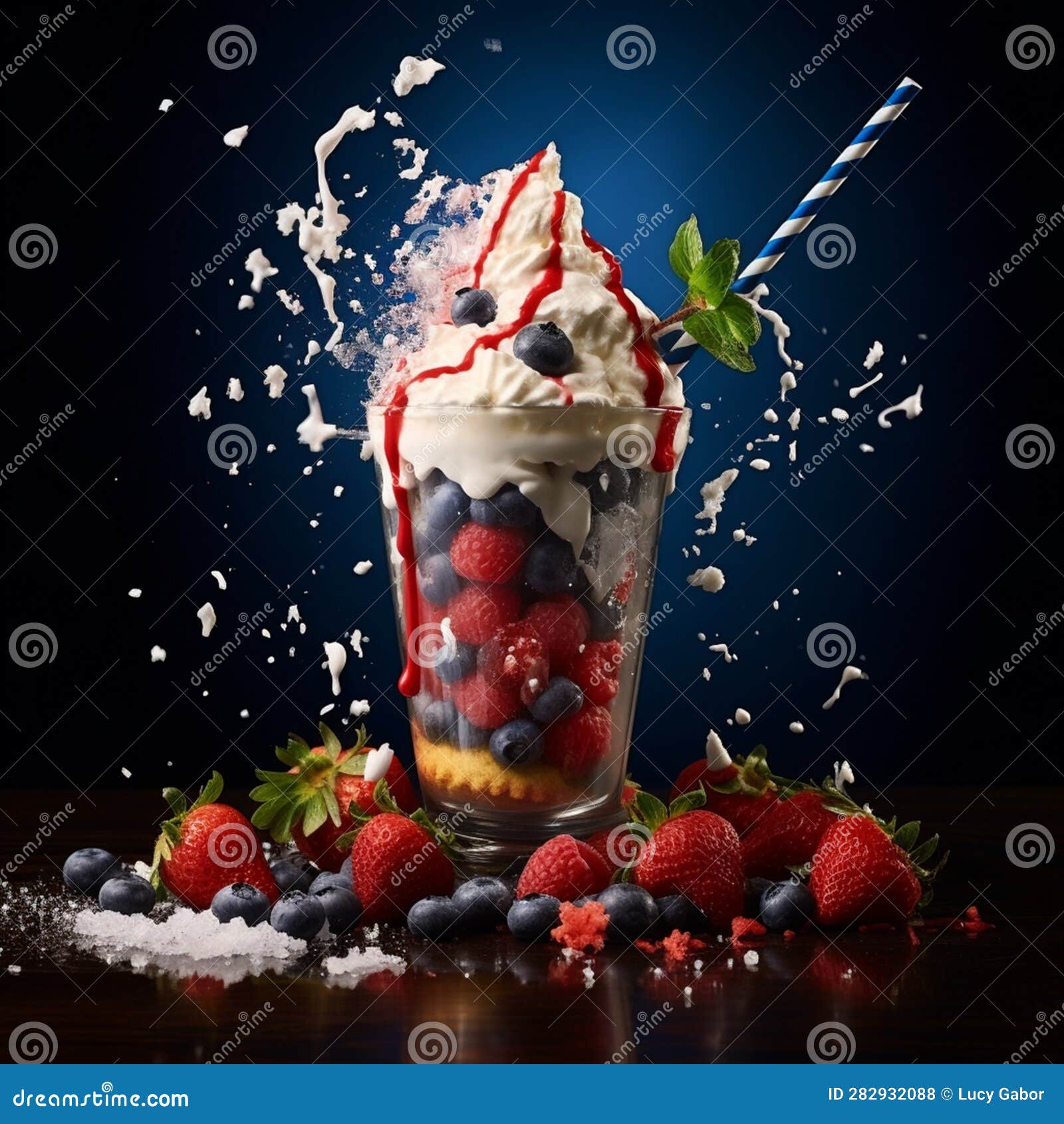 A Modern American Shake with Whipped Cream for American Independence ...