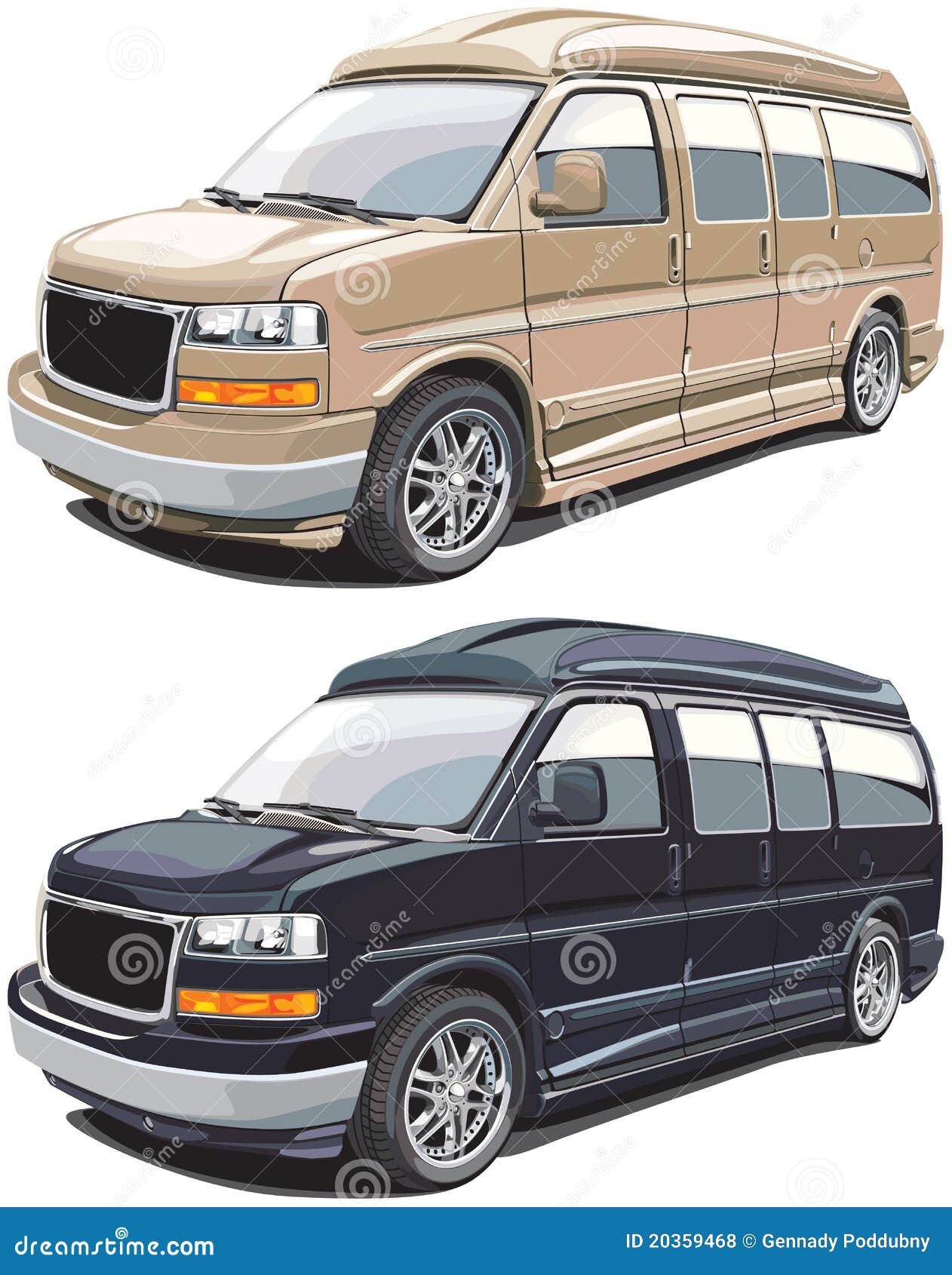 Modern american van stock vector. Illustration of transportation - 20359468