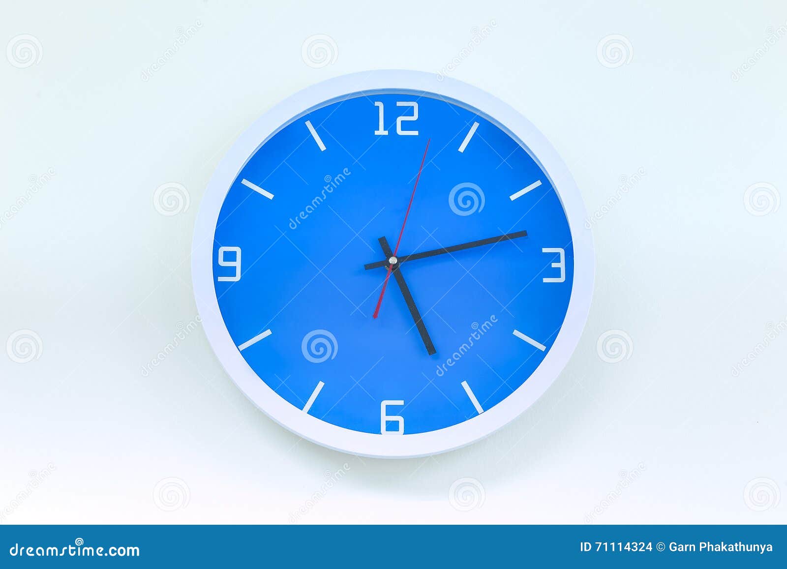 Modern Analog Wall Clock Isolate on White Background Stock Photo ...